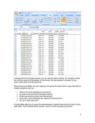 Excel pivot tables (1) | PDF