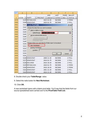 Excel pivot tables (1) | PDF