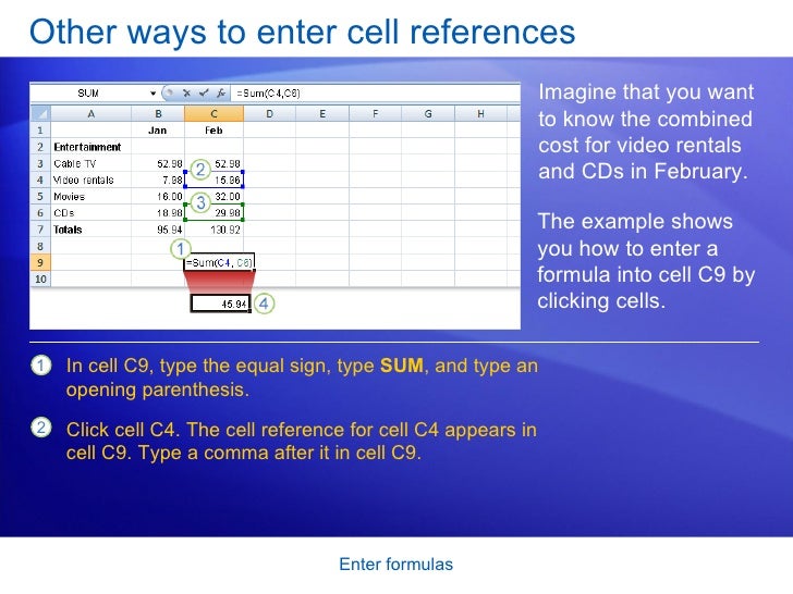 Creating Formulas In Excel Creating Formulas In Excel