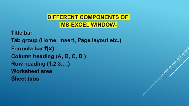 Ms excel all topics mentioned in this pptx | PPT