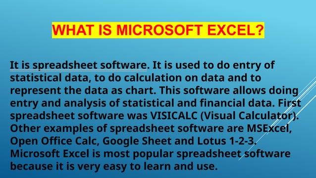Ms excel all topics mentioned in this pptx | PPT