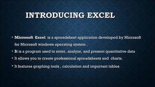 Excel presentation (short) | PPT | Operating Systems | Computer ...
