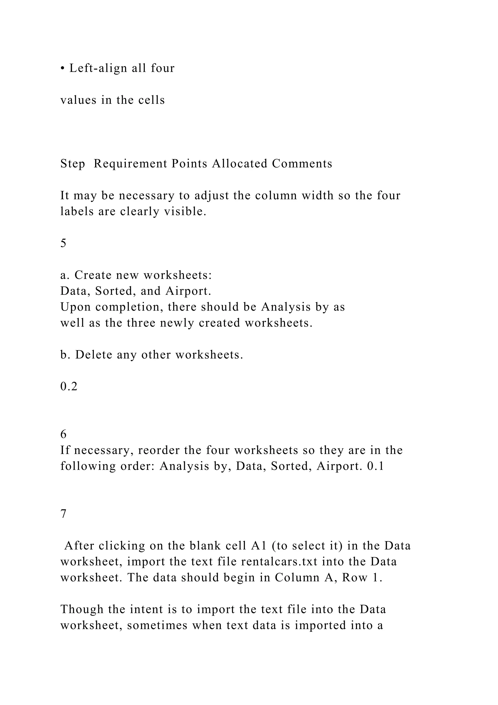 Excel Project 1 – MS Excel Use the project description HER.docx | Desktop Publishing | Computer ...