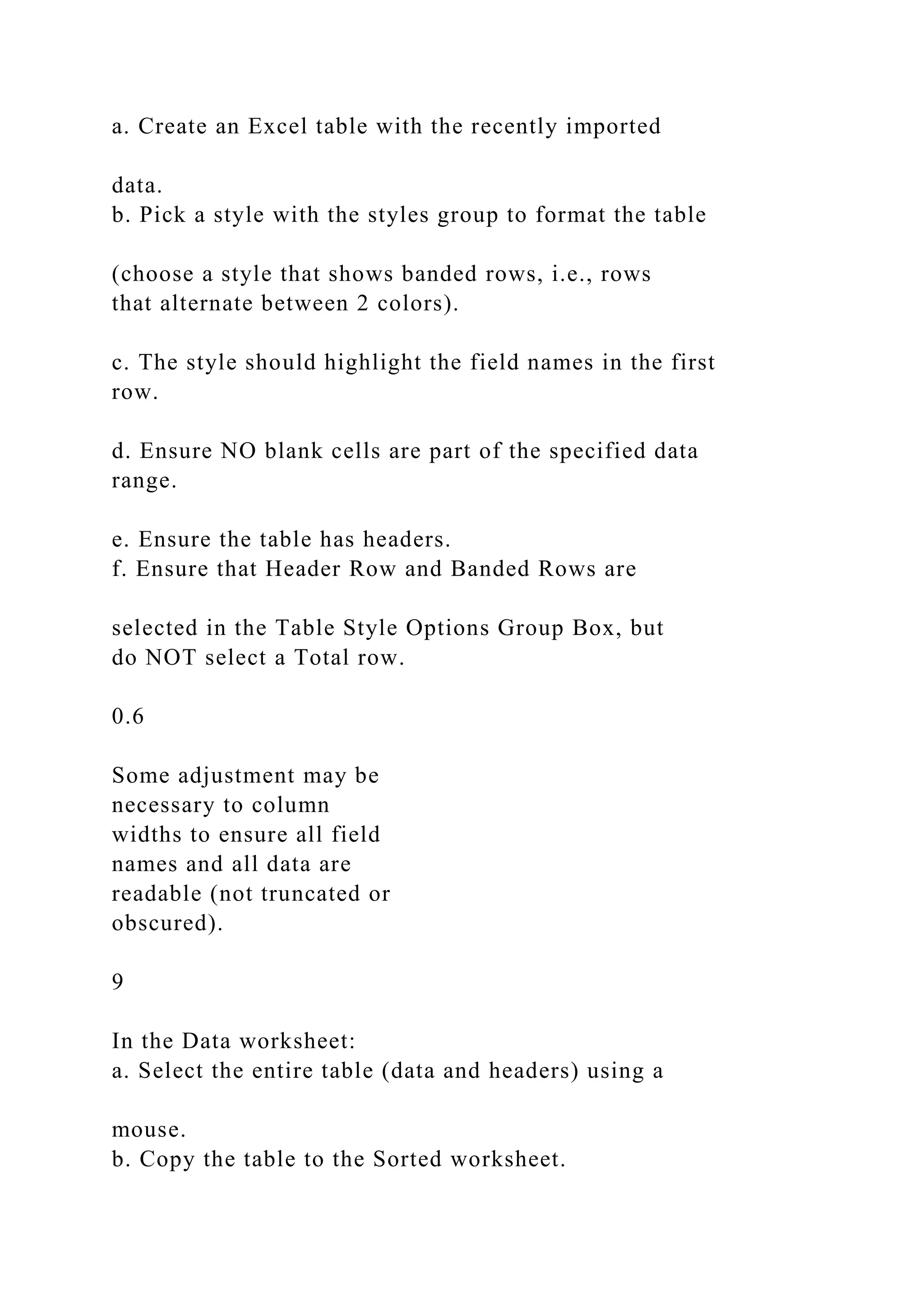 Excel Project 1 – MS Excel Use the project description HER.docx | Desktop Publishing | Computer ...