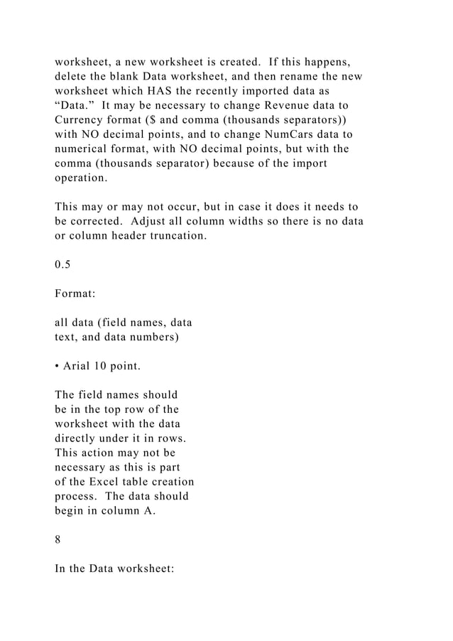 Excel Project 1 – MS Excel Use the project description HER.docx