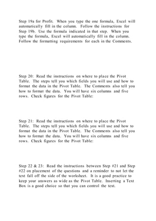 Excel Project 2 Check FiguresSteps 1-2-3 As instructedStep | DOCX