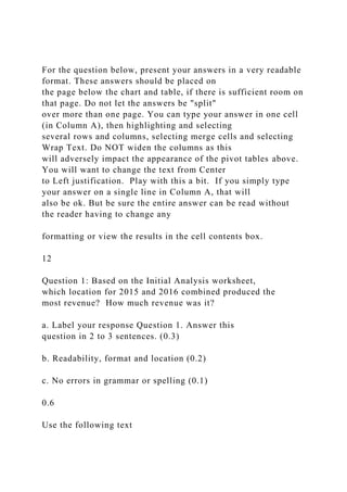 Excel Project 2 – MS Excel Summer 2018 Use the project.docx