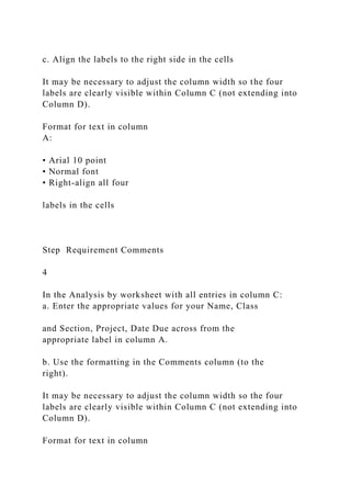 Excel Project 3 – MS Excel (Fall 2018) Use the project.docx