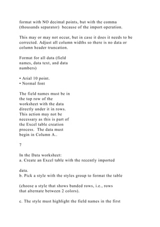 Excel Project 3 – MS Excel (Fall 2018) Use the project.docx