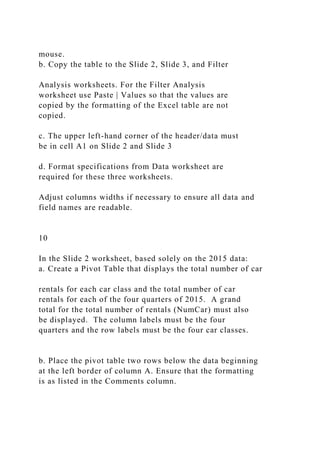 Excel Project 3 – MS Excel (Fall 2018) Use the project.docx