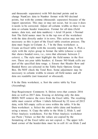 Excel Project 3 – MS Excel (Fall 2018)Use the project descriptio | PDF