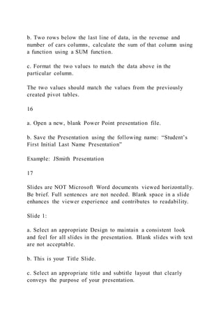 Excel Project 3 – MS Excel (Fall 2018)Use the project descriptio | PDF