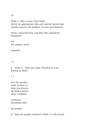 Excel Project 3 – MS Excel Use the project description H.docx | Auto Rentals | Automotive
