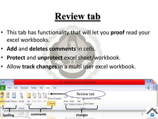 Excel review nd view tab | PPTX