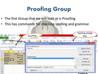 Excel review nd view tab | PPTX
