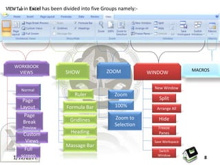 Excel review nd view tab | PPTX