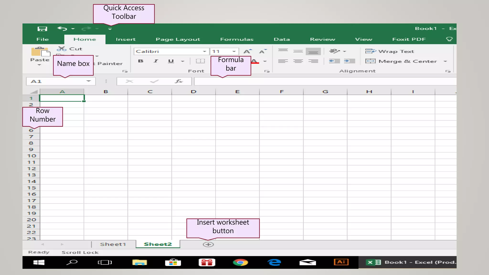 Excel screen’s useful elements | PPT