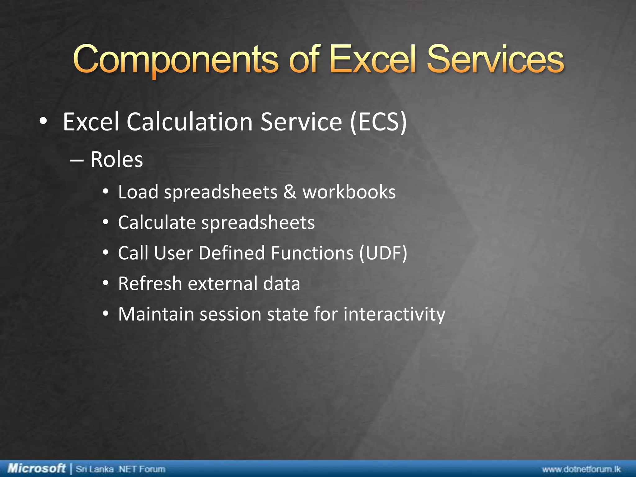 Introduction to Excel services 2010 | PPTX