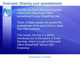 Excel Services I | PPTX
