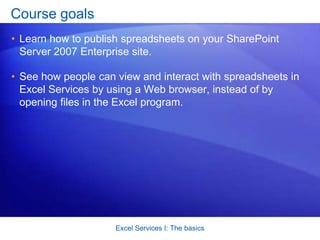 Excel Services I | PPTX