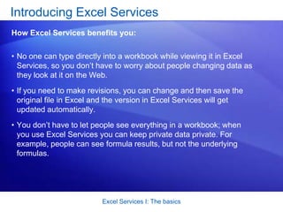 Excel Services I | PPTX
