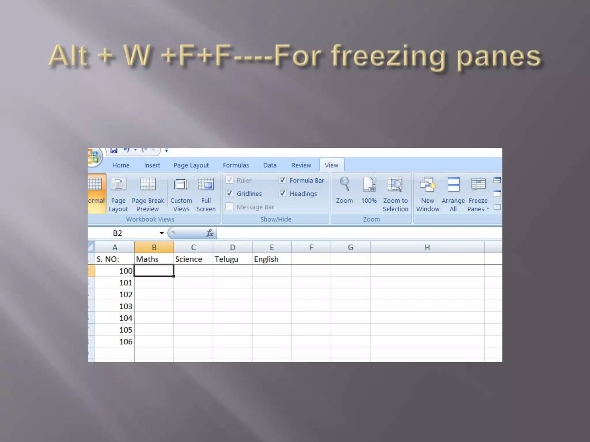 Excel shortcut keys and formulas | PPTX