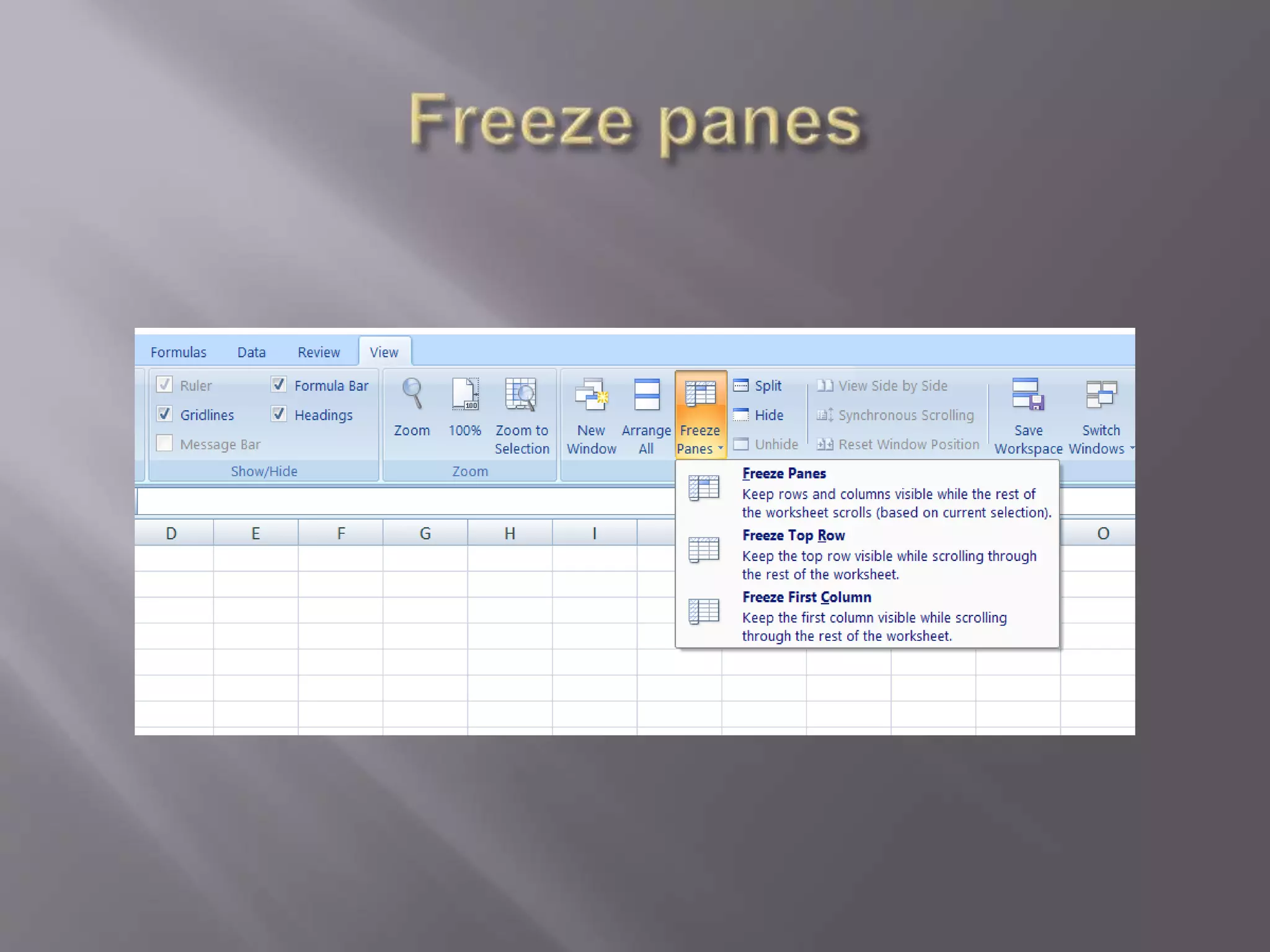 Excel shortcut keys and formulas | PPTX