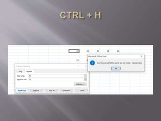 Excel shortcut keys and formulas | PPTX