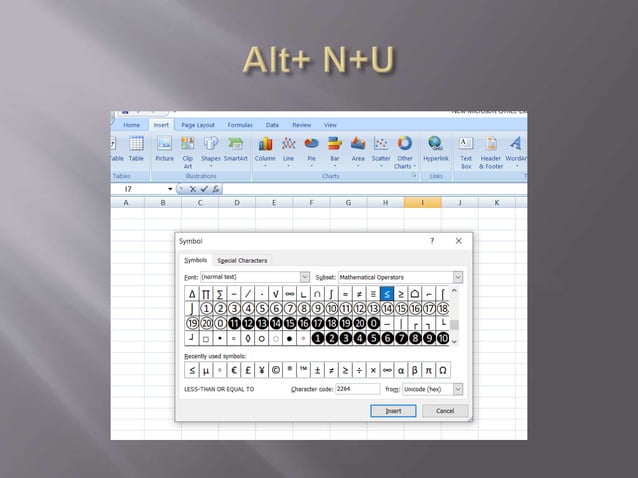 Excel shortcut keys and formulas | PPTX