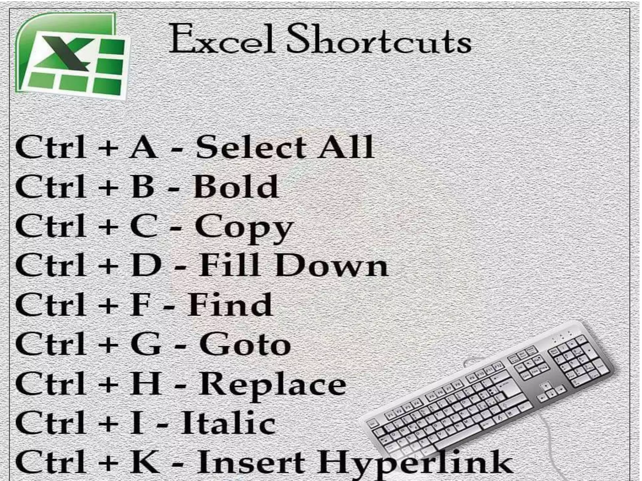 Excel shortcuts | PPTX
