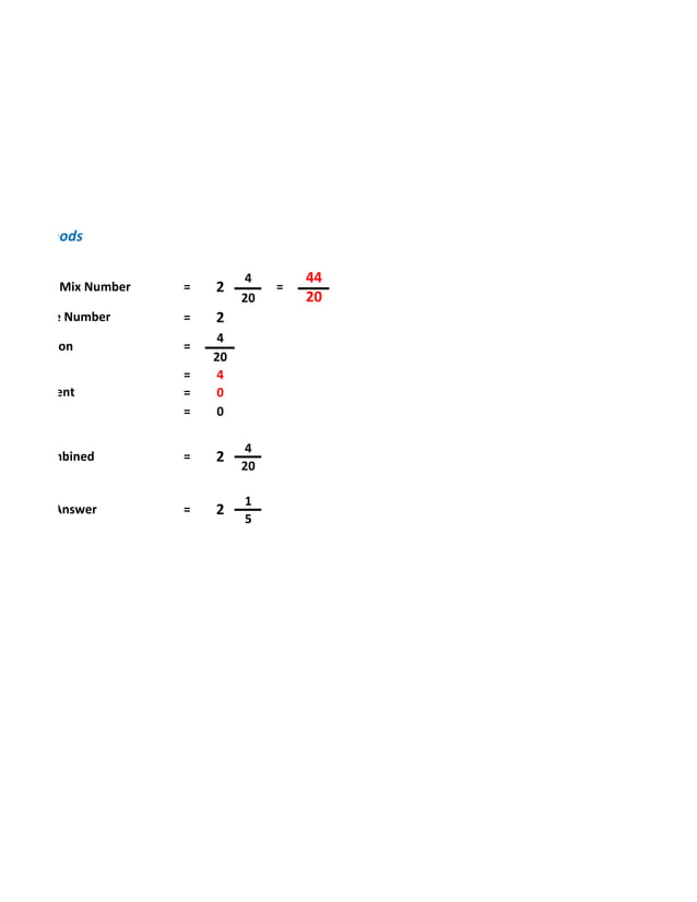 Excel slide series - fractions introduction | PDF
