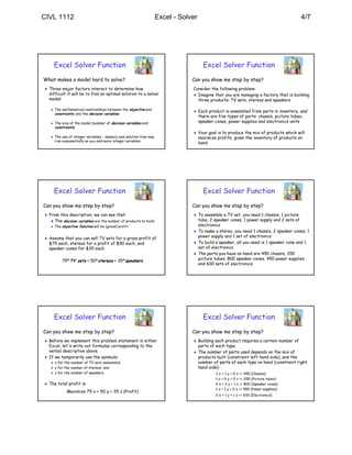Excel Solver | PDF