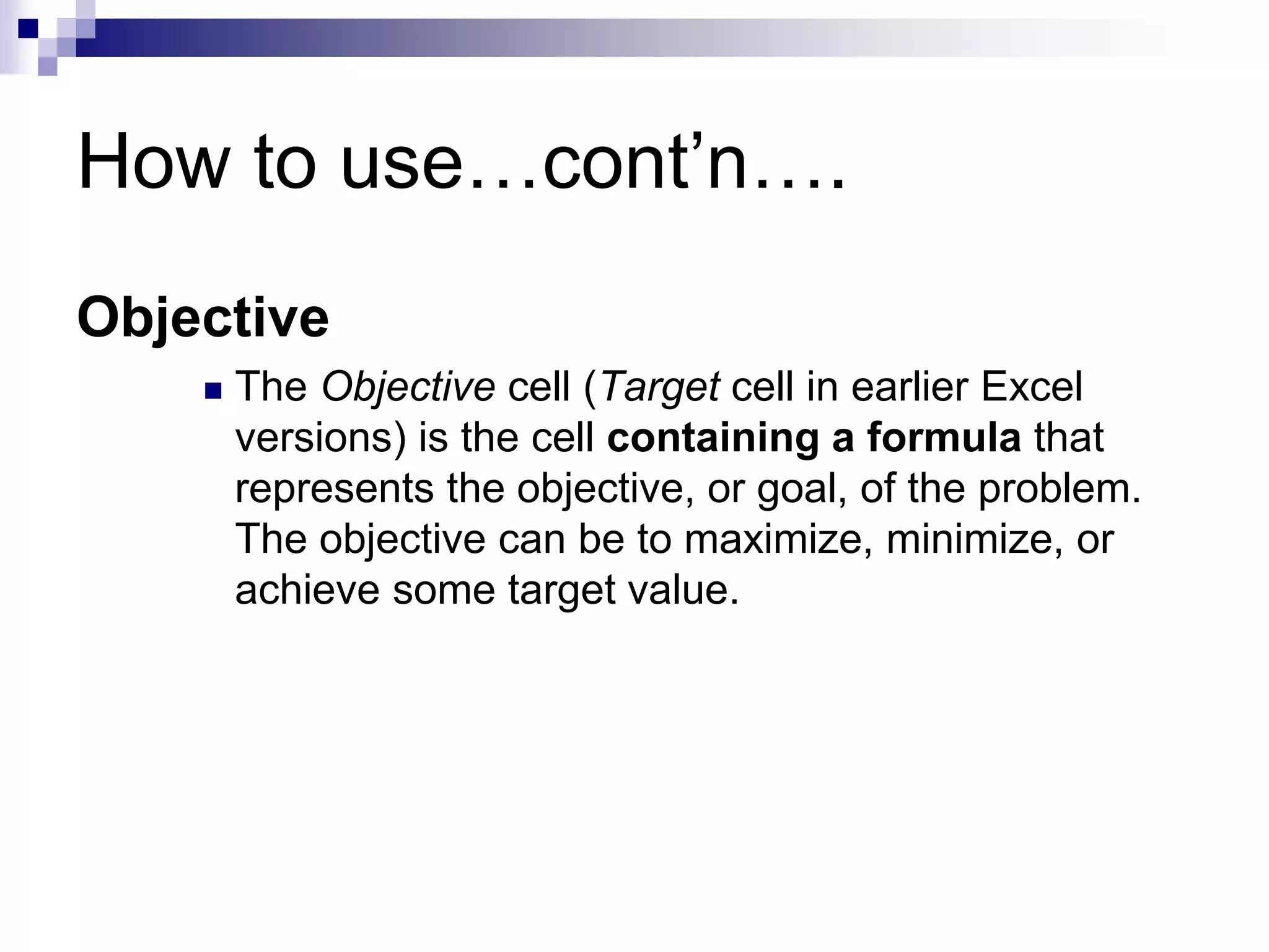 Excel solver | PPTX
