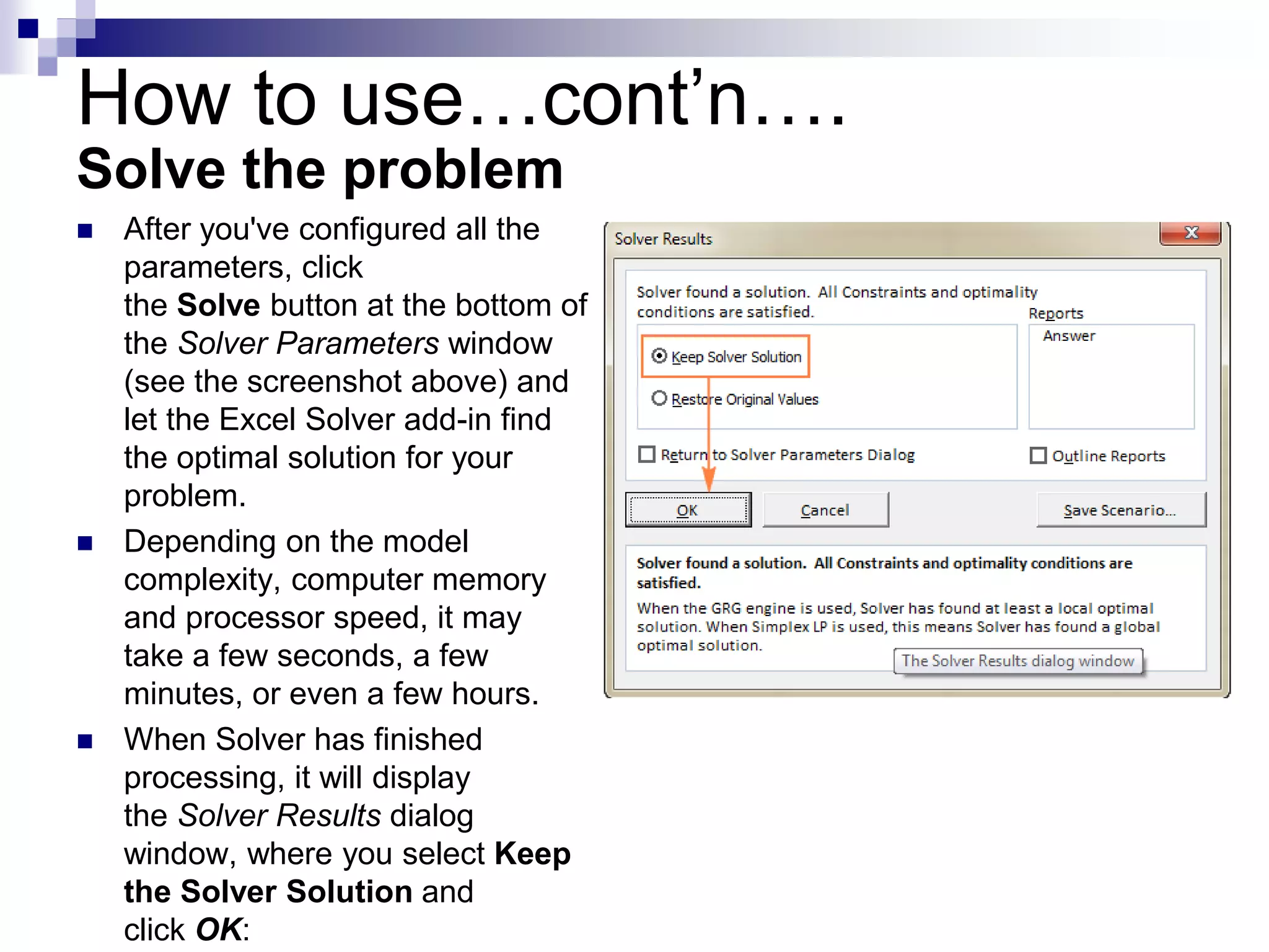 Excel solver | PPTX