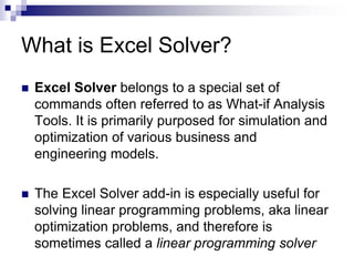 Excel solver | PPTX