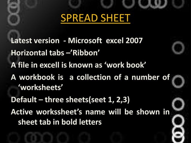 Excel spreadsheet | PPT | Free Download