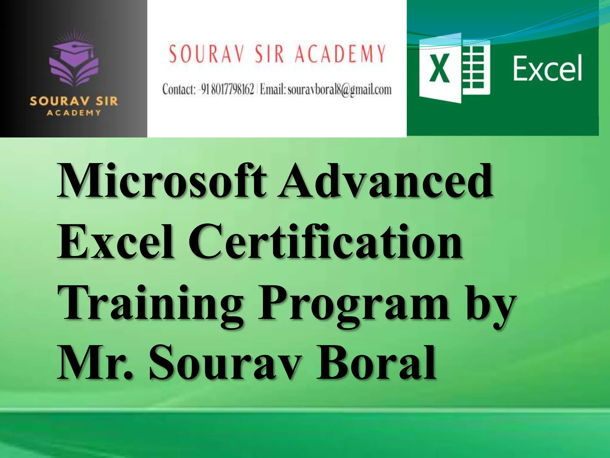Advanced Excel Study Materials | Sourav Sir Academy.pptx | Desktop ...