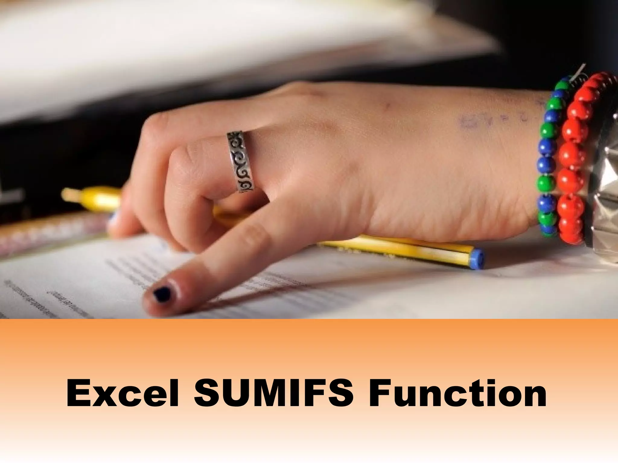Excel SUMIFS Function | PPT