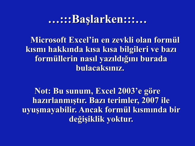 Excel sunum | PPS