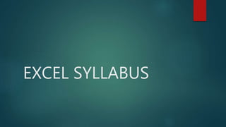 Excel syllabusppt | PPTX