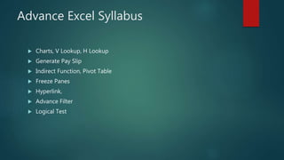 Excel syllabusppt | PPTX
