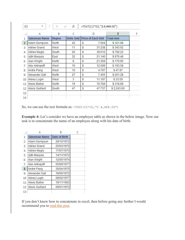 Excel text function | DOCX | Stocks and Bonds | Personal Investing