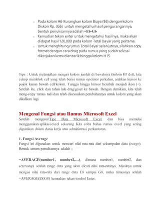 cara mudah menulis rumus ms.excel | DOCX