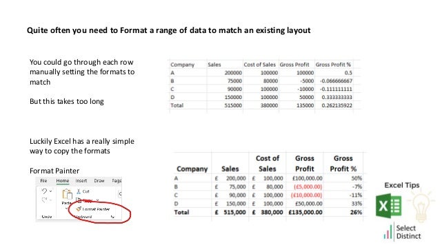 Excel Tips-Format painter | PPT