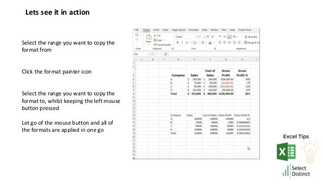 Excel Tips-Format painter | PPT