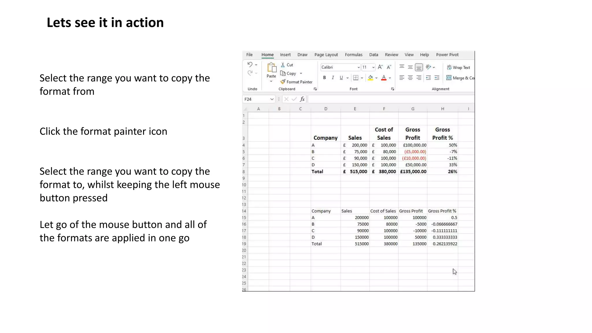 How to use Format painter in Excel | PPT