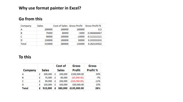 How to use Format painter in Excel | PPT