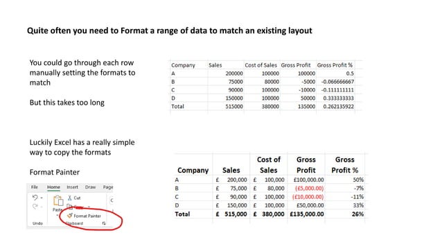 How to use Format painter in Excel | PPT