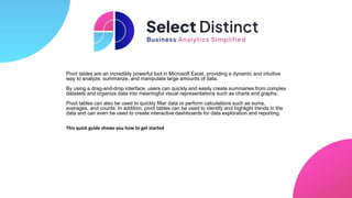 How to create pivot tables in Excel | PPT