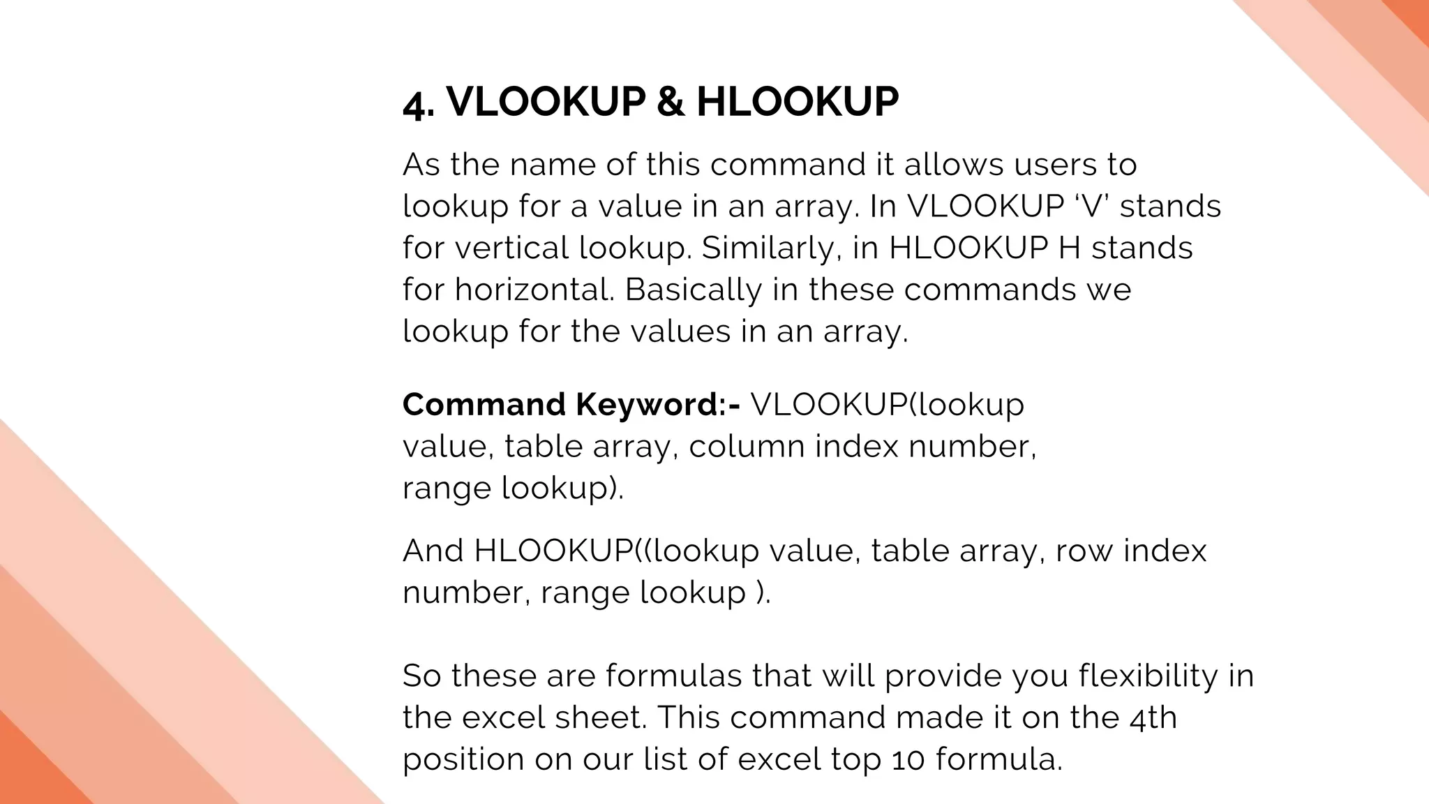Excel Top 10 formula For The Beginners | PPT